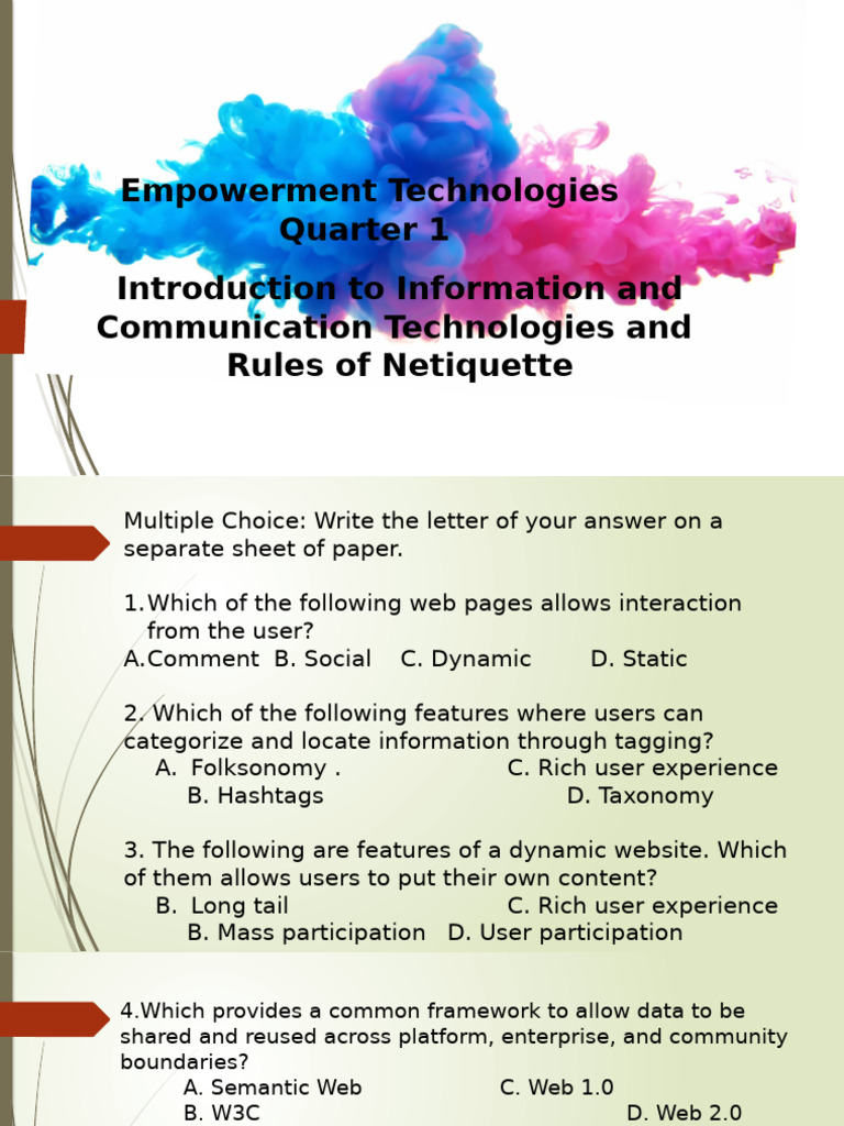 1 Q1 Emp Technology | PDF | World Wide Web | Internet & Web