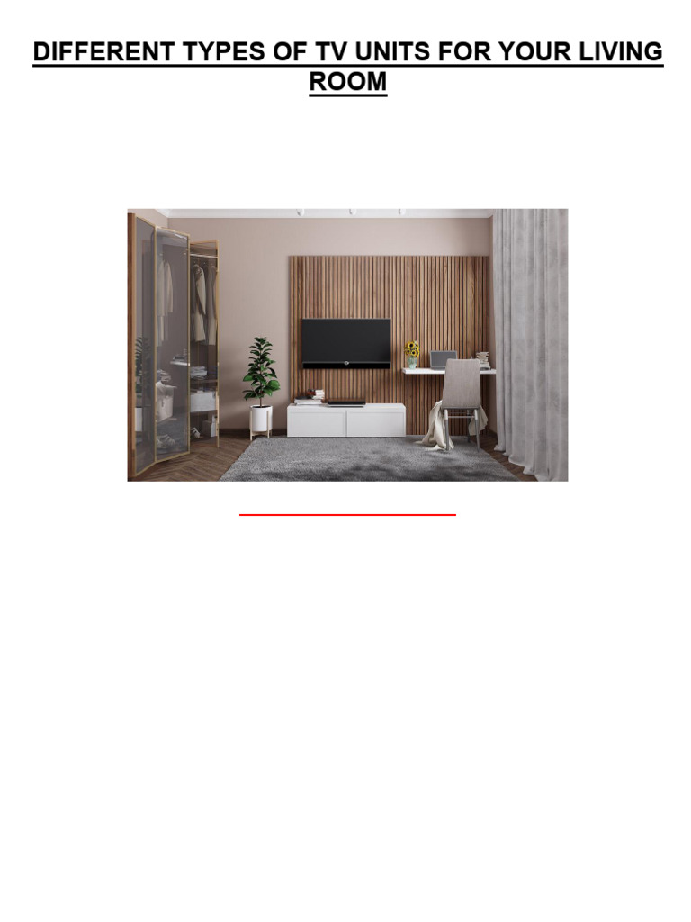 Different Types of TV Units For Your Living Room | PDF | Cabinetry ...