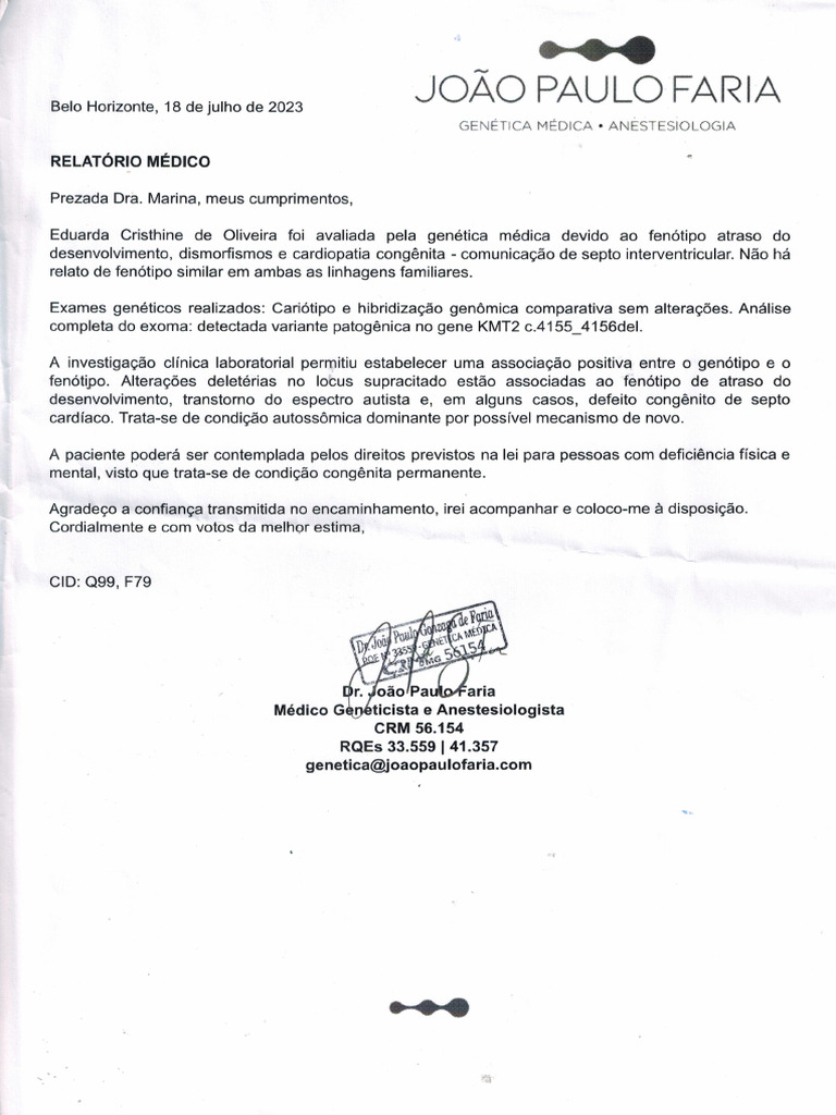 Relatório Médico 1 | PDF