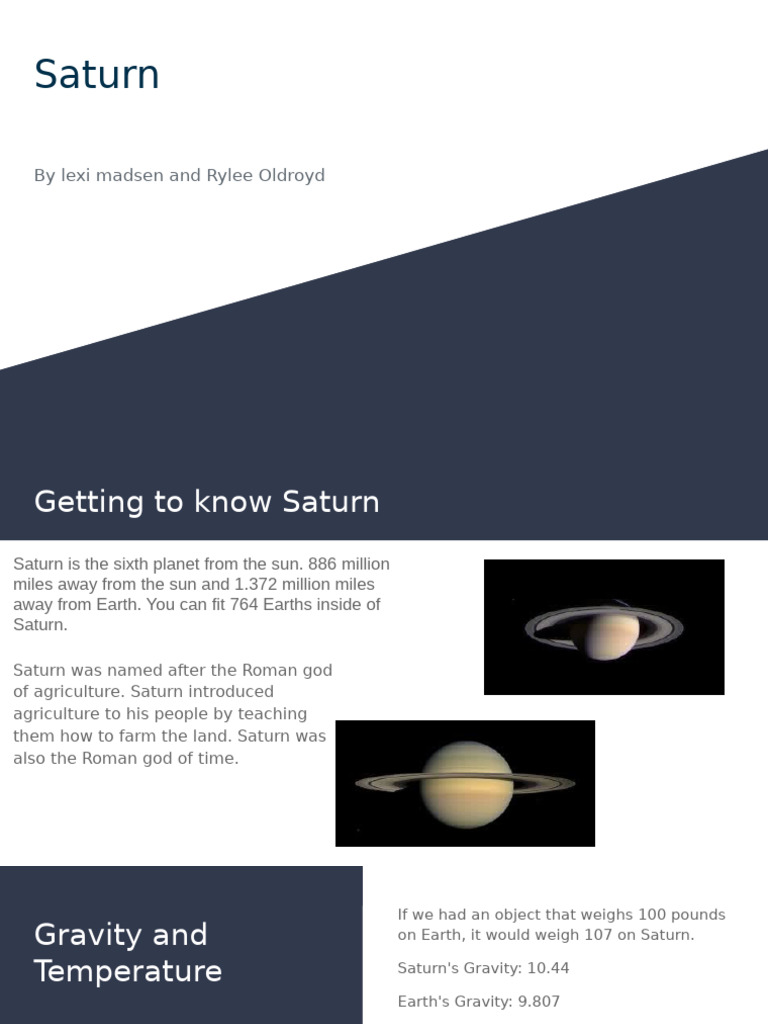 Exploring Saturn: Facts and Features | PDF | Saturn | Natural Satellite