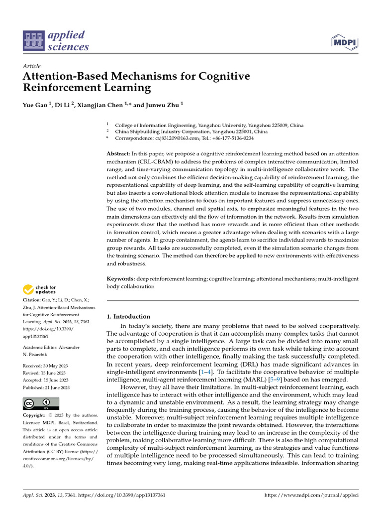 Cognitive RL | PDF | Learning | Deep Learning