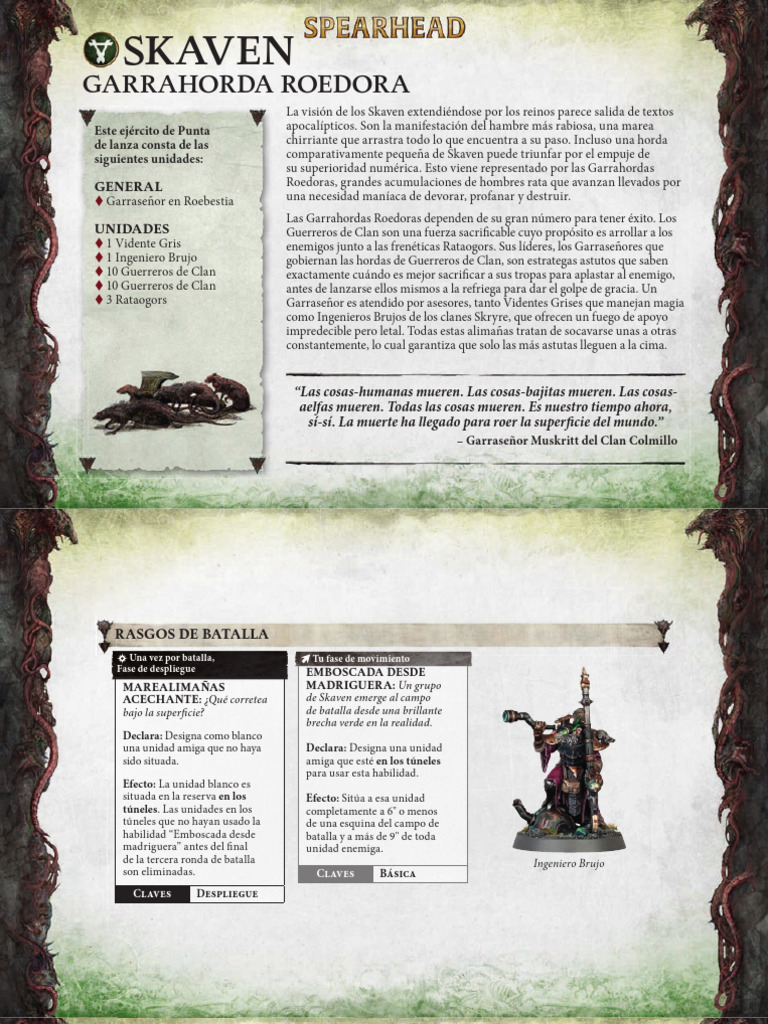 Spa Skaven Spearhead | PDF | Infantería | Munición