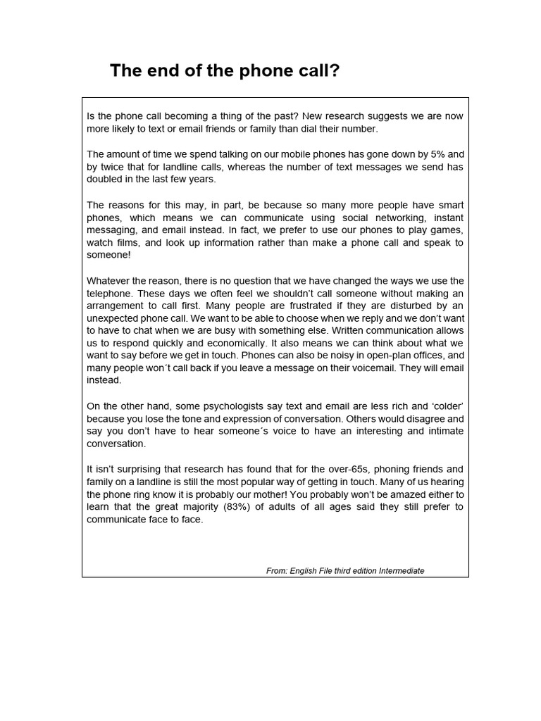 The End of The Phone Call | PDF | Telephone | Telephone Call