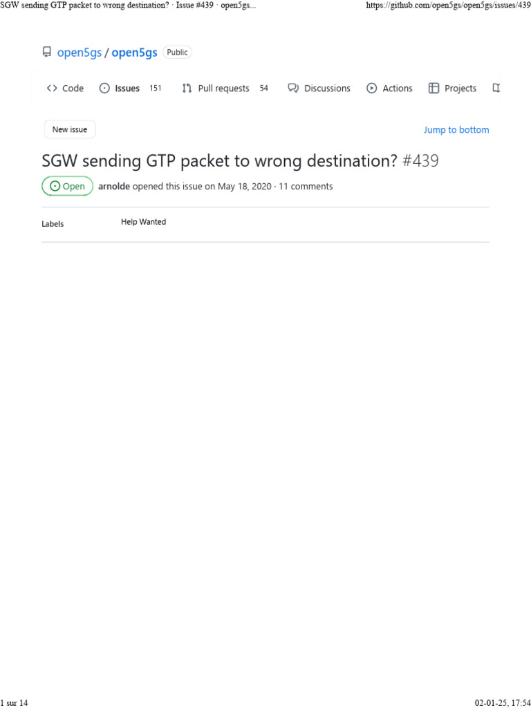 SGW Sending GTP Packet To Wrong Destination - Issue #439 Open5gs - Open5gs GitHub | PDF | Data ...