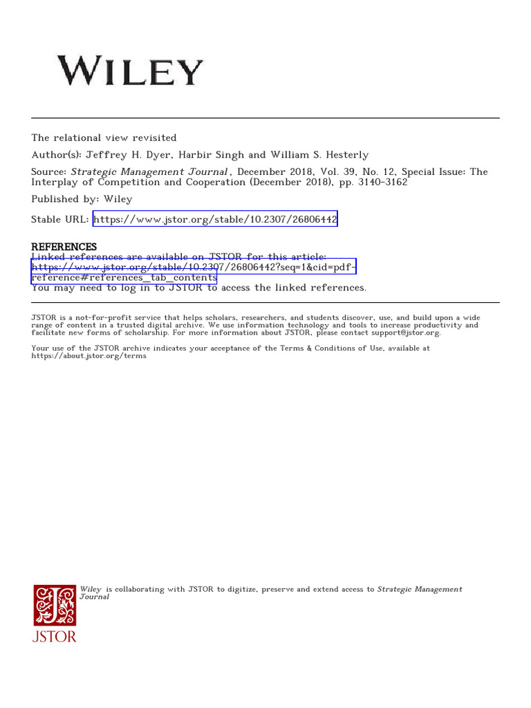 Dyer Et Al - Relational View Revisited | PDF | Systems Theory | Investing