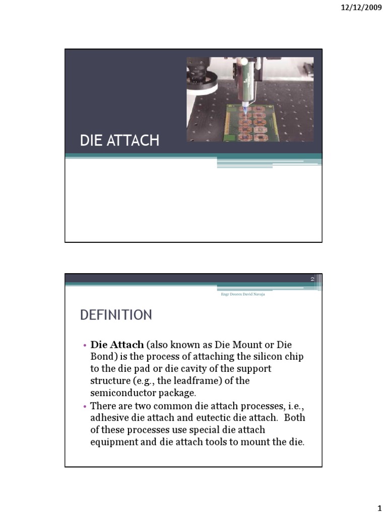 Die Attach Processes in Semiconductors | PDF | Silicon | Alloy