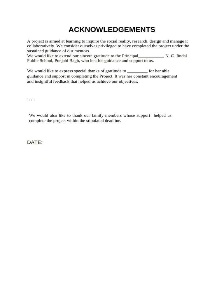 ACKNOWLEDGEMENT Final | PDF