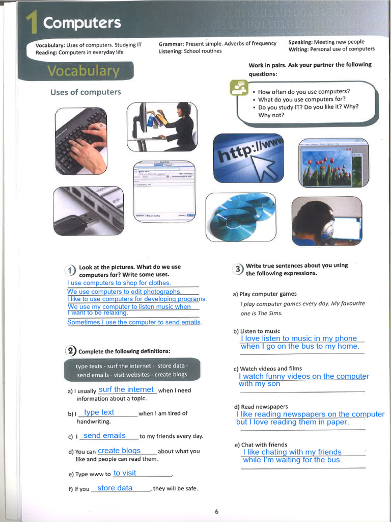 20241025 3-Computers-vocabulary p.6 - ANSWERS | PDF