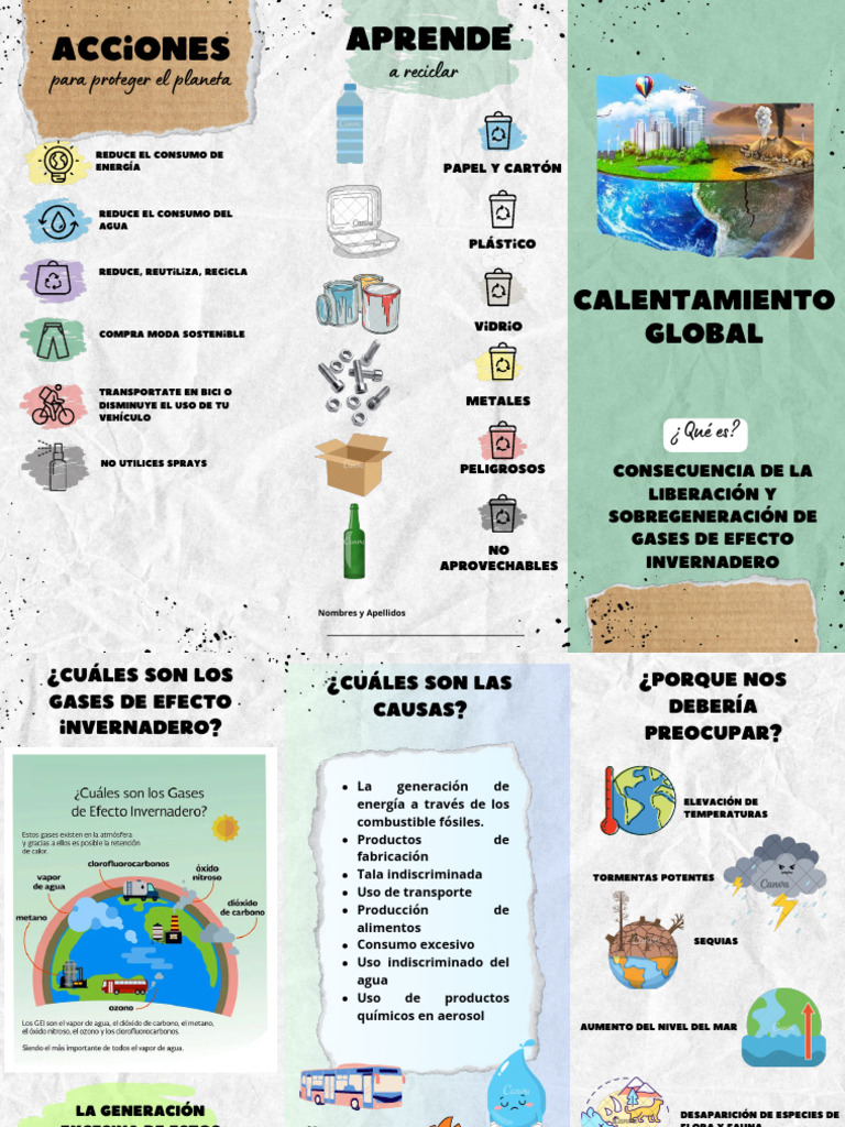 Triptico Calentamiento Global | PDF | Agua | Cambio climático