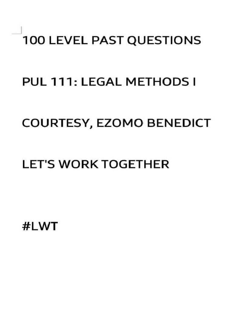 Legal Method Past Questions | PDF