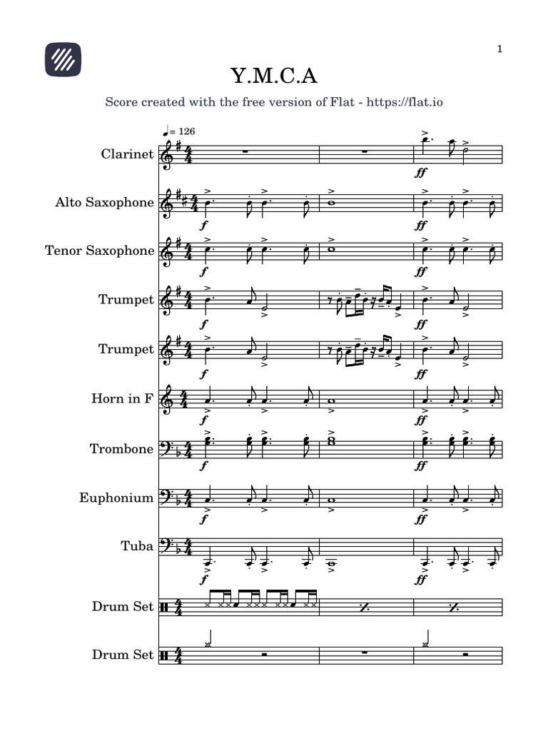 YMCA Marching Band Sheet Music | PDF