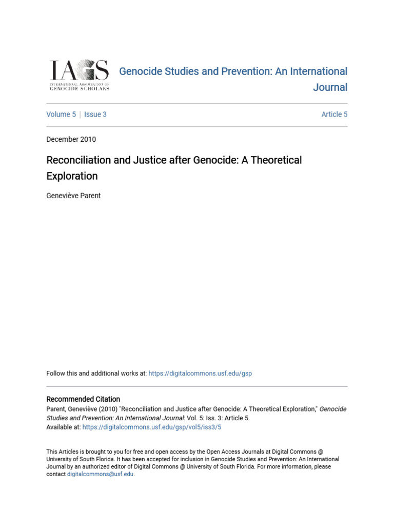 Reconciliation and Justice After Genocide | PDF | Hutu | Conflict ...