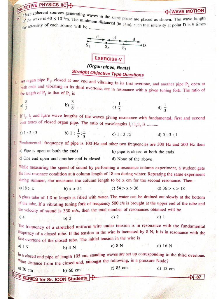 Wave Motion Phy Practice Sheet | PDF