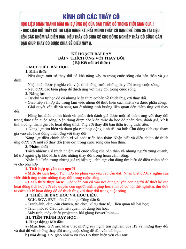 1 - KNTT - GDCD 9 - BÀI 7 - So N G P | PDF