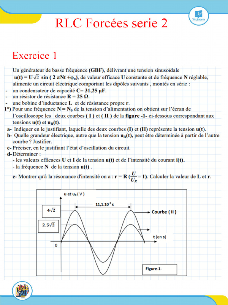 17 - Enoncé - Série 2 RLC Forcé | PDF