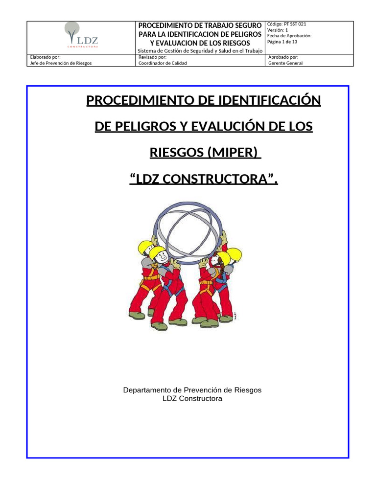 PT SST 021 Procedimiento MIPER V.2 | PDF | Seguridad y salud ocupacional | Riesgo