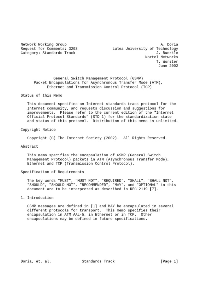 Rfc 3293 | PDF | Transmission Control Protocol | Internet Protocols