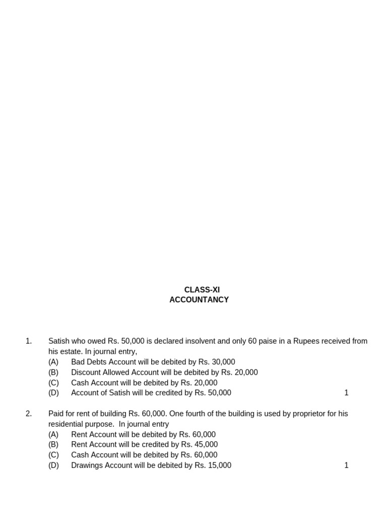 worksheet_ACCOUNTANCY | PDF | Debits And Credits | Expense