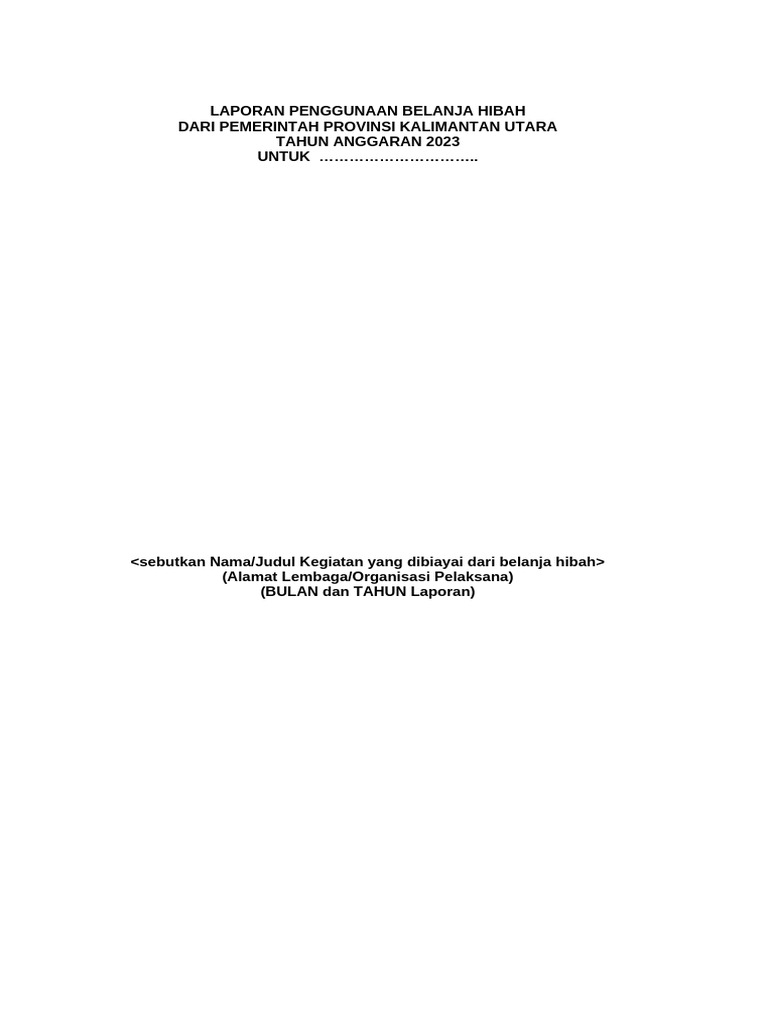 Format LPJ Hibah | PDF