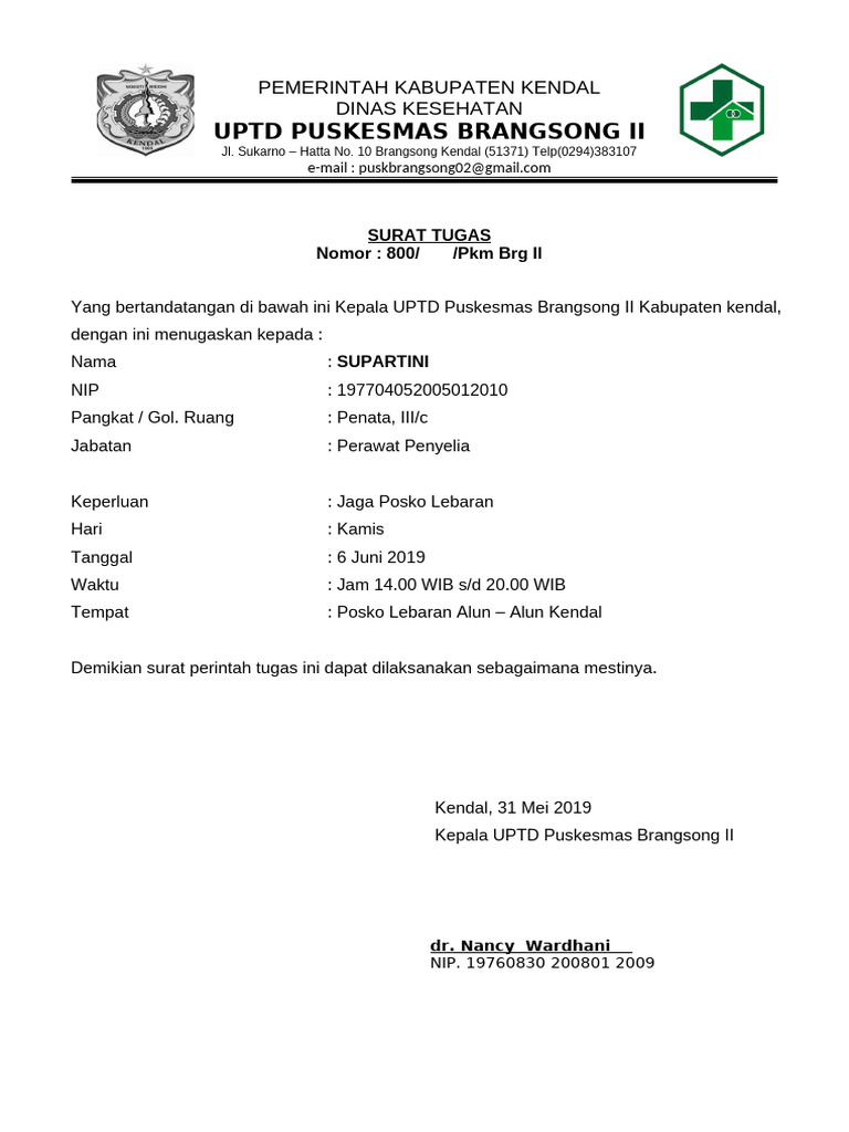 Surat Tugas Ibu | PDF