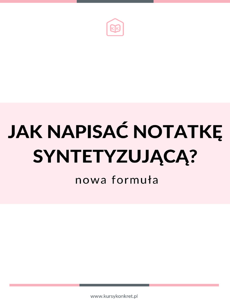 Jak Napisac Notatke Syntetyzujaca | PDF