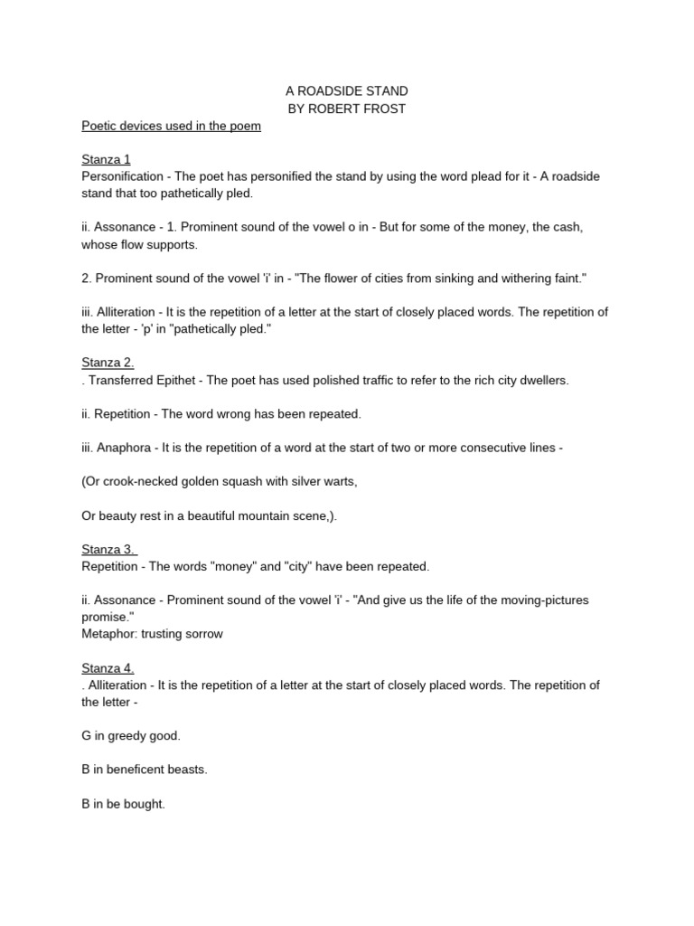 A Roadside Stand-1 | PDF