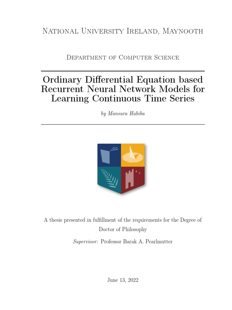 Ordinary Differential Equation Based Recurrent Neural Network Models For Learning Continuous