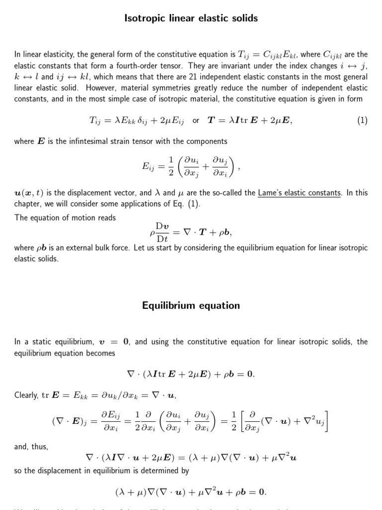 0000 - Presentation - Isotropic Linear Elastic Solids | PDF | Linear ...