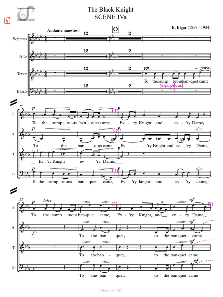 Elgar, E The Black Knight SCENE IVa | PDF