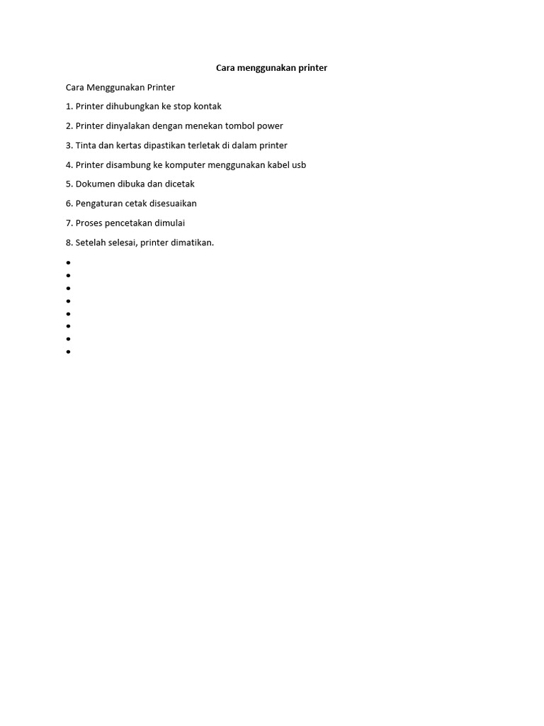 Panduan Lengkap Menggunakan Printer | PDF