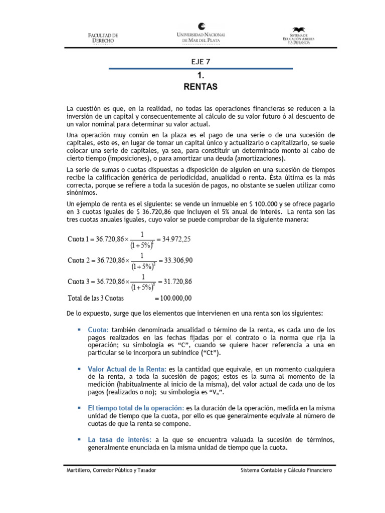 Rentas y Amortización de Préstamos | PDF | Pagos | Interés