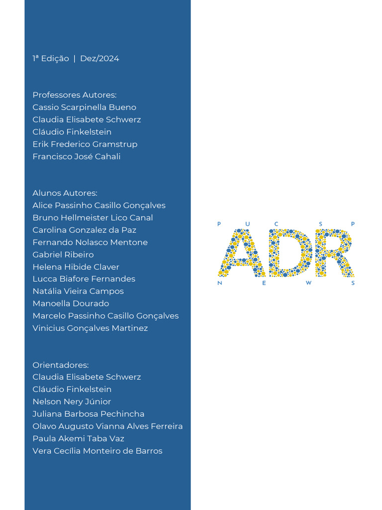 1 Edição - PUC-SP ADR News - Revista | PDF | Mediação | Jurisdição