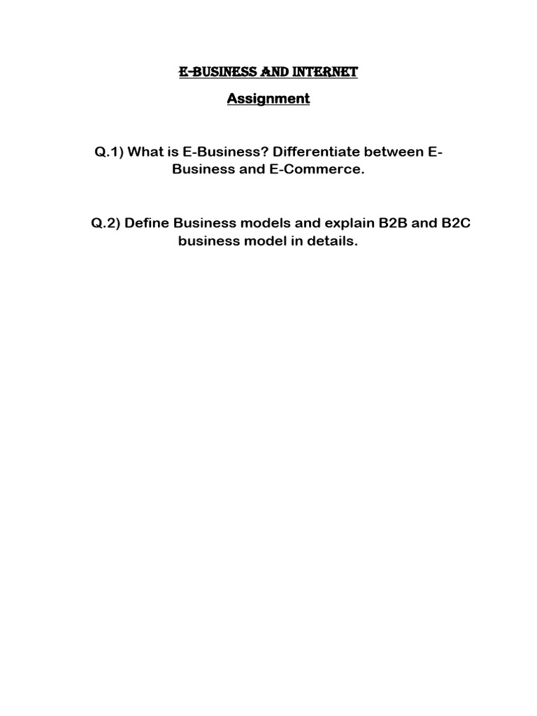 Assignment 1 - E-Business | PDF