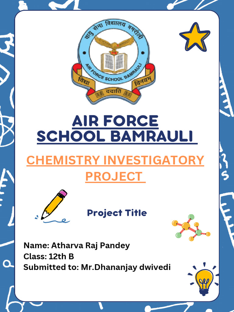 Science Project Assessment Cover Page in Blue Yellow Cute Fun Style ...