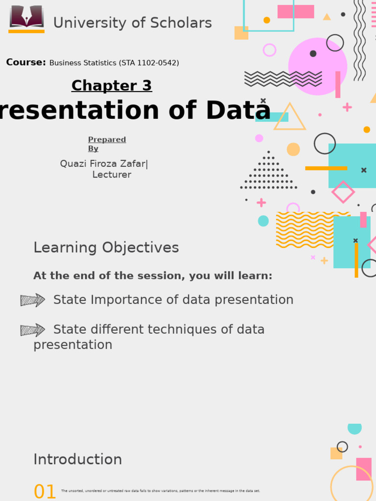 Chapter 03-Presentation of Data (STA 1102-0542) | PDF | Infographics ...