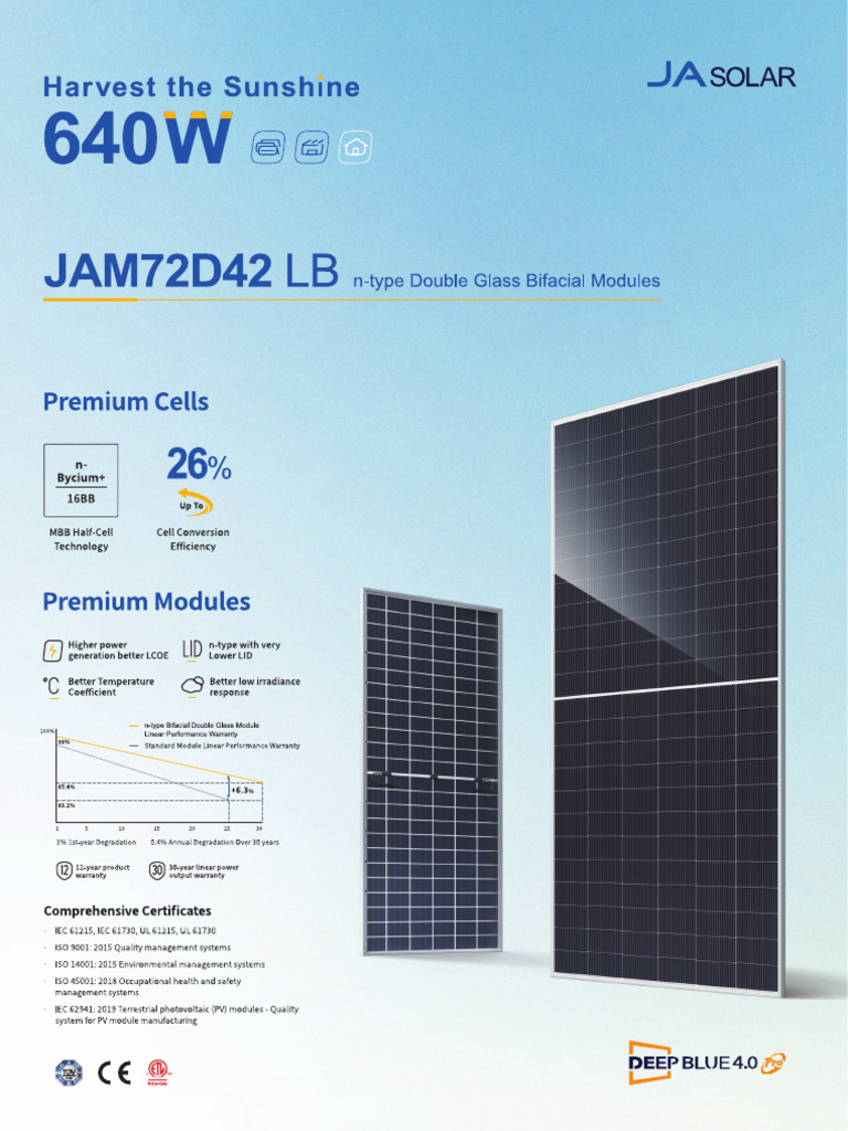 JAM72D42 615-640 LB 30 Frame Product Global - EN - 20240326A | PDF