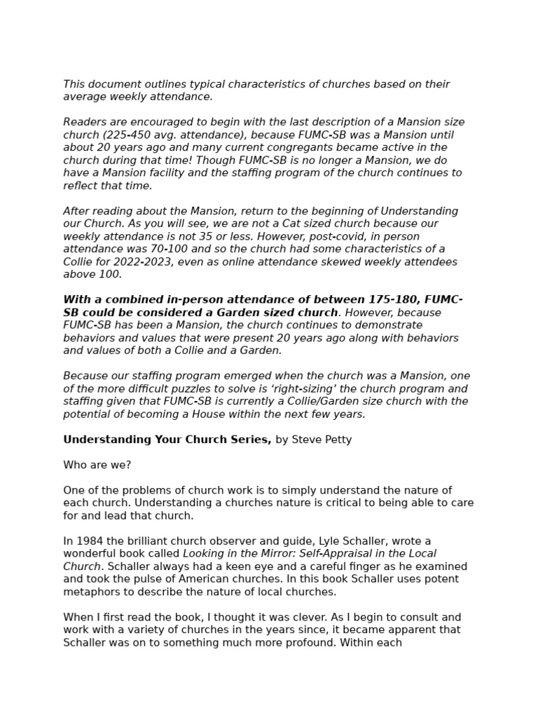 Understanding Our Church 2024 | PDF