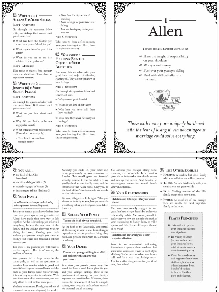 Good Society - A Jane Austin LARP - Character Booklets - London Season ...