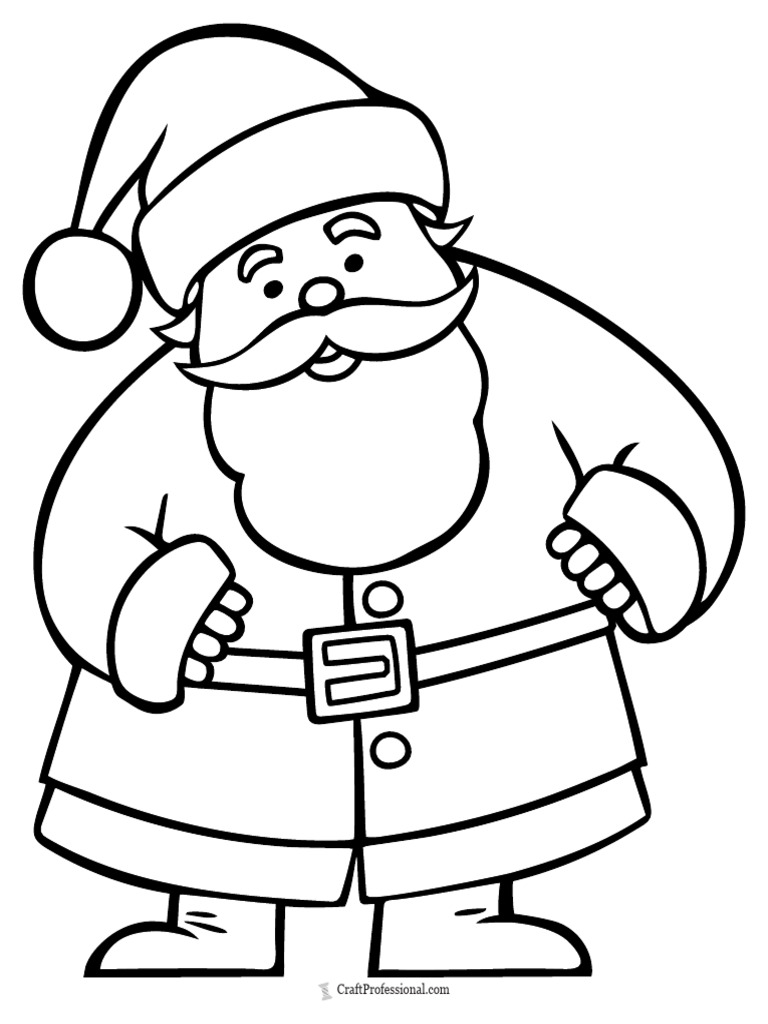 Simple Santa Coloring Page | PDF