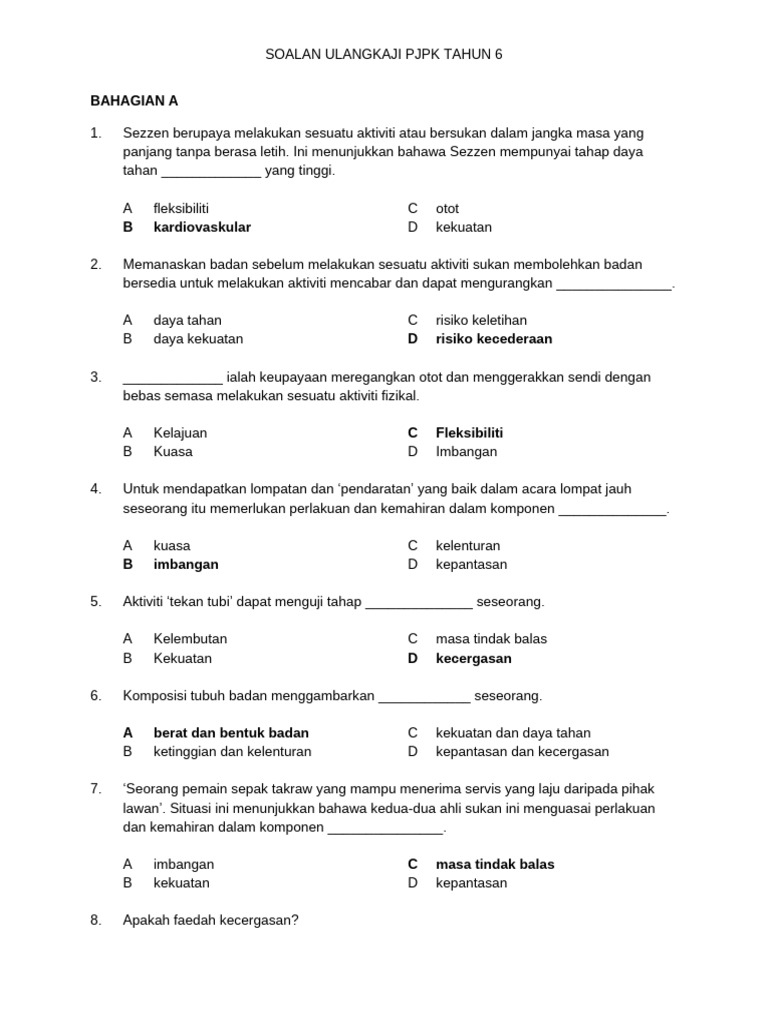 Ulangkaji PJPK Tahun 6 | PDF