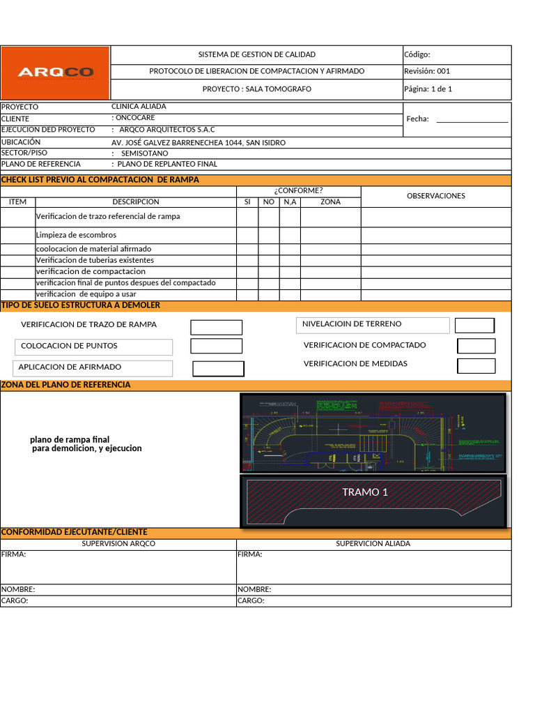 Protocolo de Liberacion de Compactacion y Afirmado | PDF