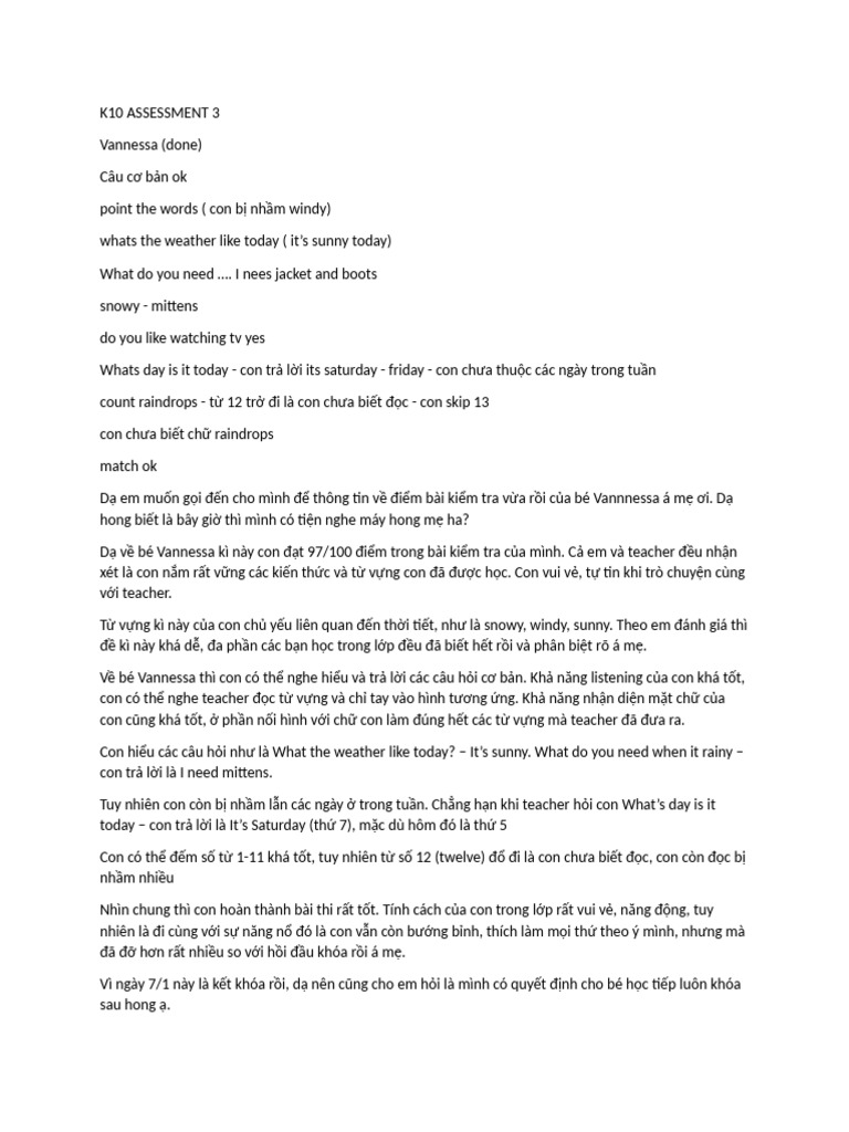 k10 Assessment 3 | PDF