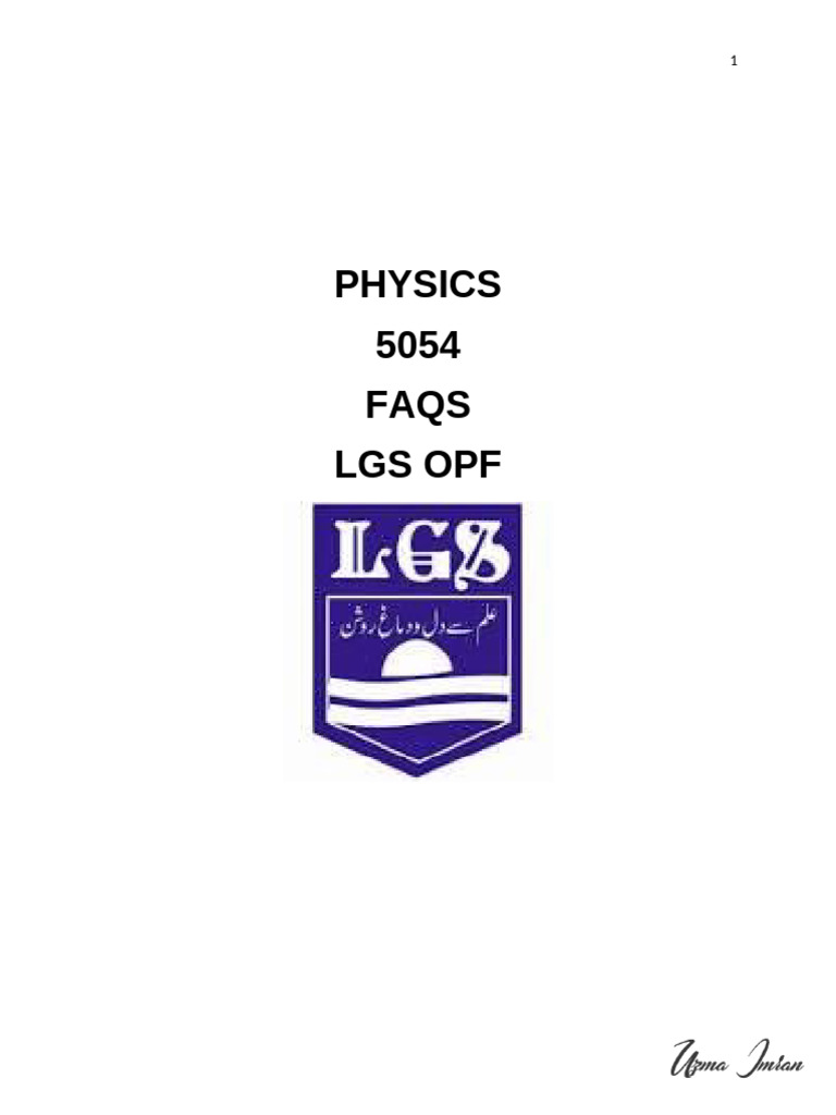 O levels LGS (2) | PDF | Force | Waves
