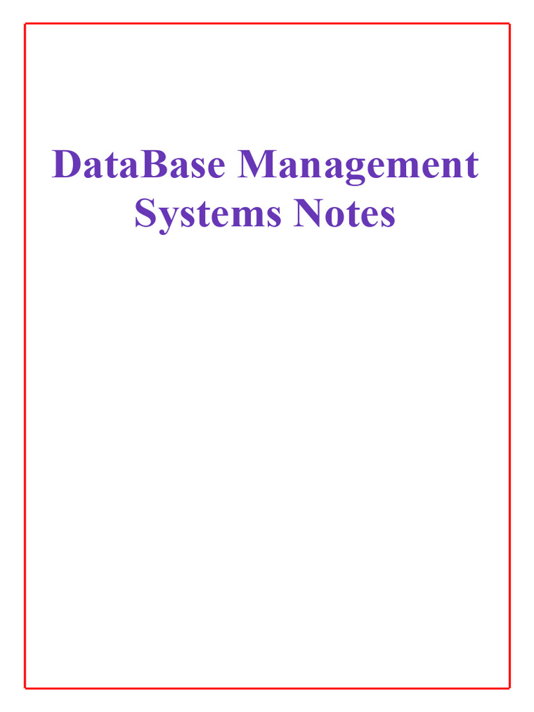 DBMS NOTES | PDF | Databases | Conceptual Model DBMS NOTES | PDF | Databases | Conceptual Model