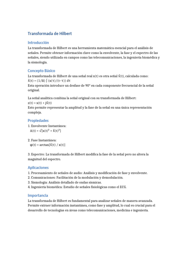 Transformada de Hilbert | PDF