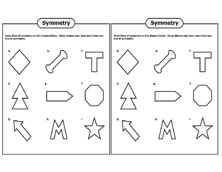 Lines of Symmetry Worksheet | PDF