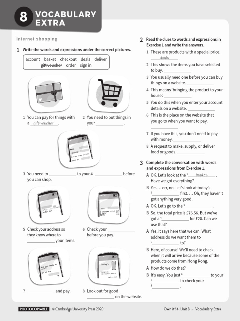 Vocabulary Extra Unit8 | PDF