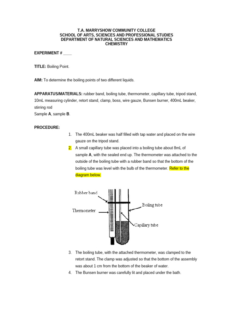 02 - To Determine The Boiling Points of Two Different Liquids | PDF ...