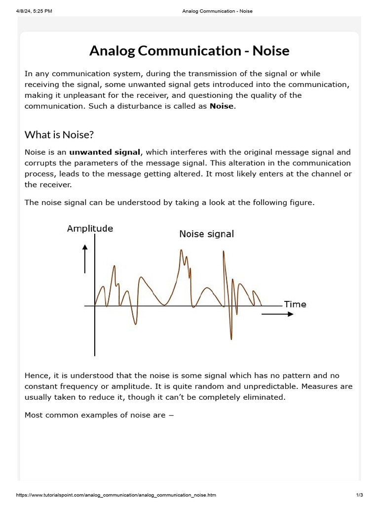 Analog Communication - Noise | PDF | Noise | Amplifier