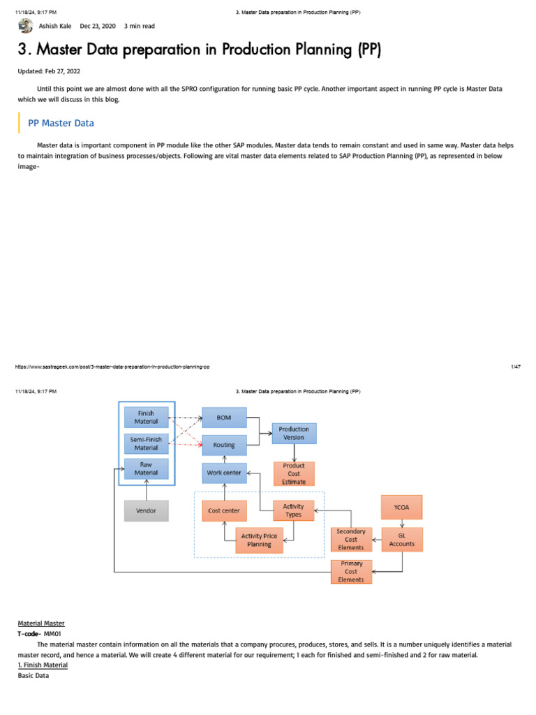 Master Data preparation in Production Planning (PP) | PDF | Business ...